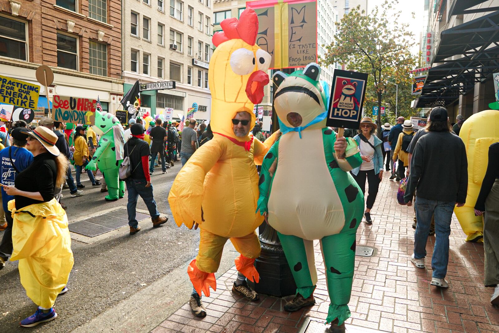 Frog March Against President Trump Draws Tens of Thousands to Downtown ...