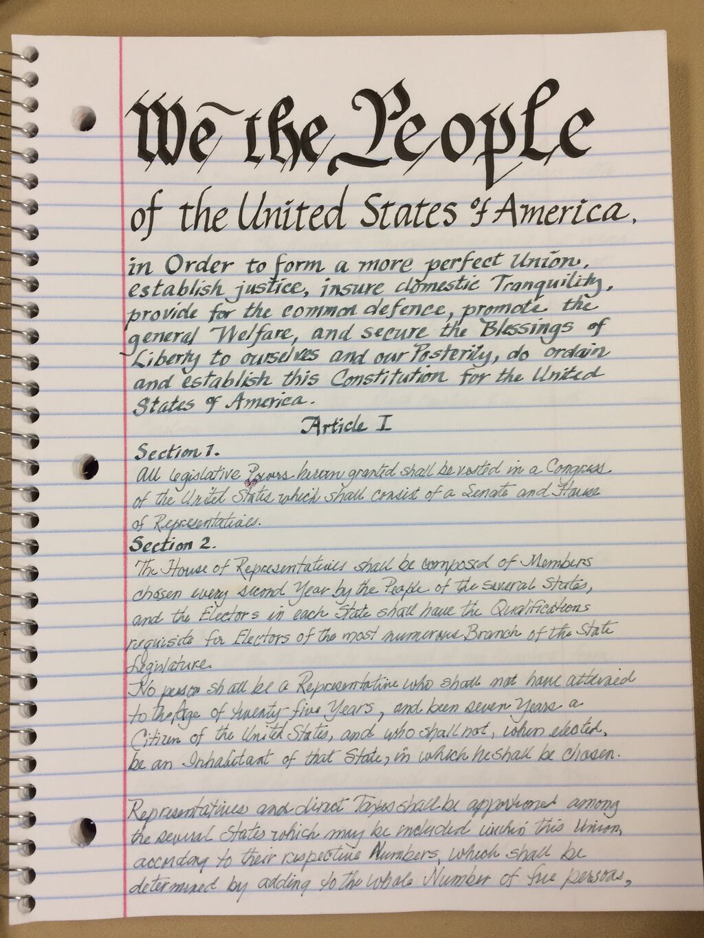 For a Good Time, Write Out the U.S. Constitution by Hand