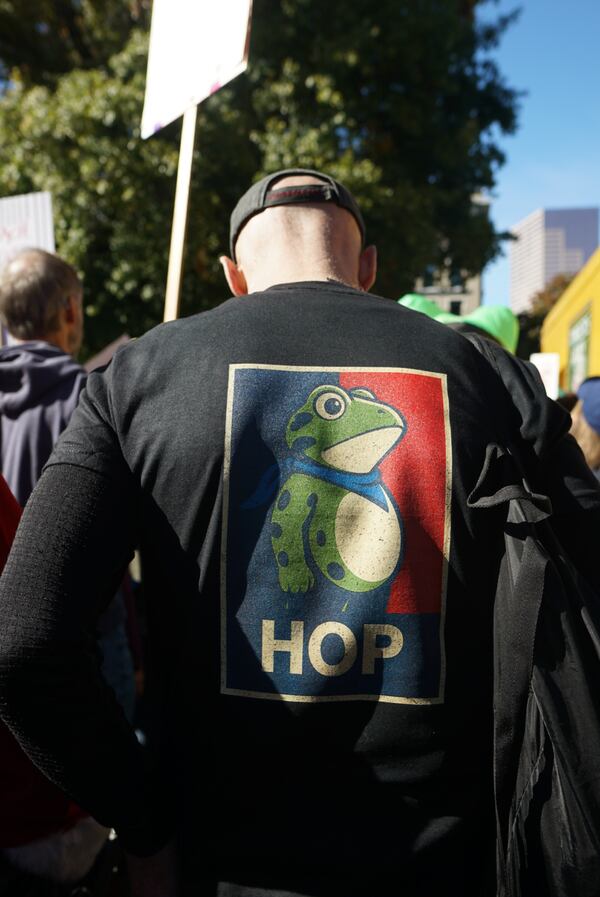 Frog March Against President Trump Draws Tens of Thousands to Downtown ...