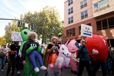 Frog March Against President Trump Draws Tens of Thousands to Downtown ...