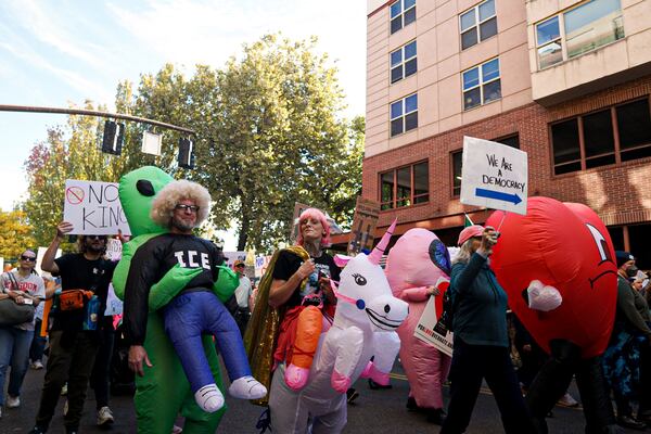 Frog March Against President Trump Draws Tens of Thousands to Downtown ...